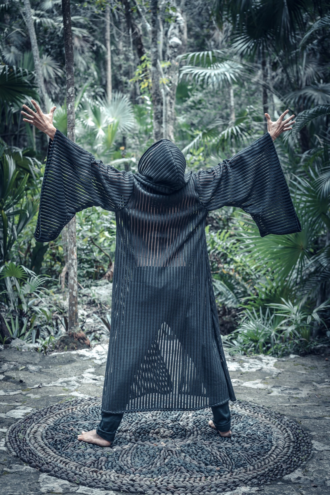 Intergalactic Black Druid Robe Shaman Ceremony Clothing Post - Etsy