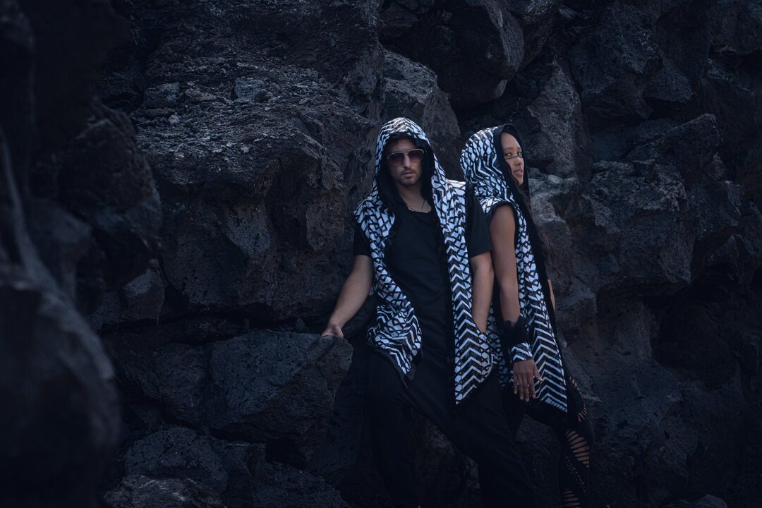 Yin Yang Tribal Sequin Vest- Blacklight Reactive Unisex Festival ...