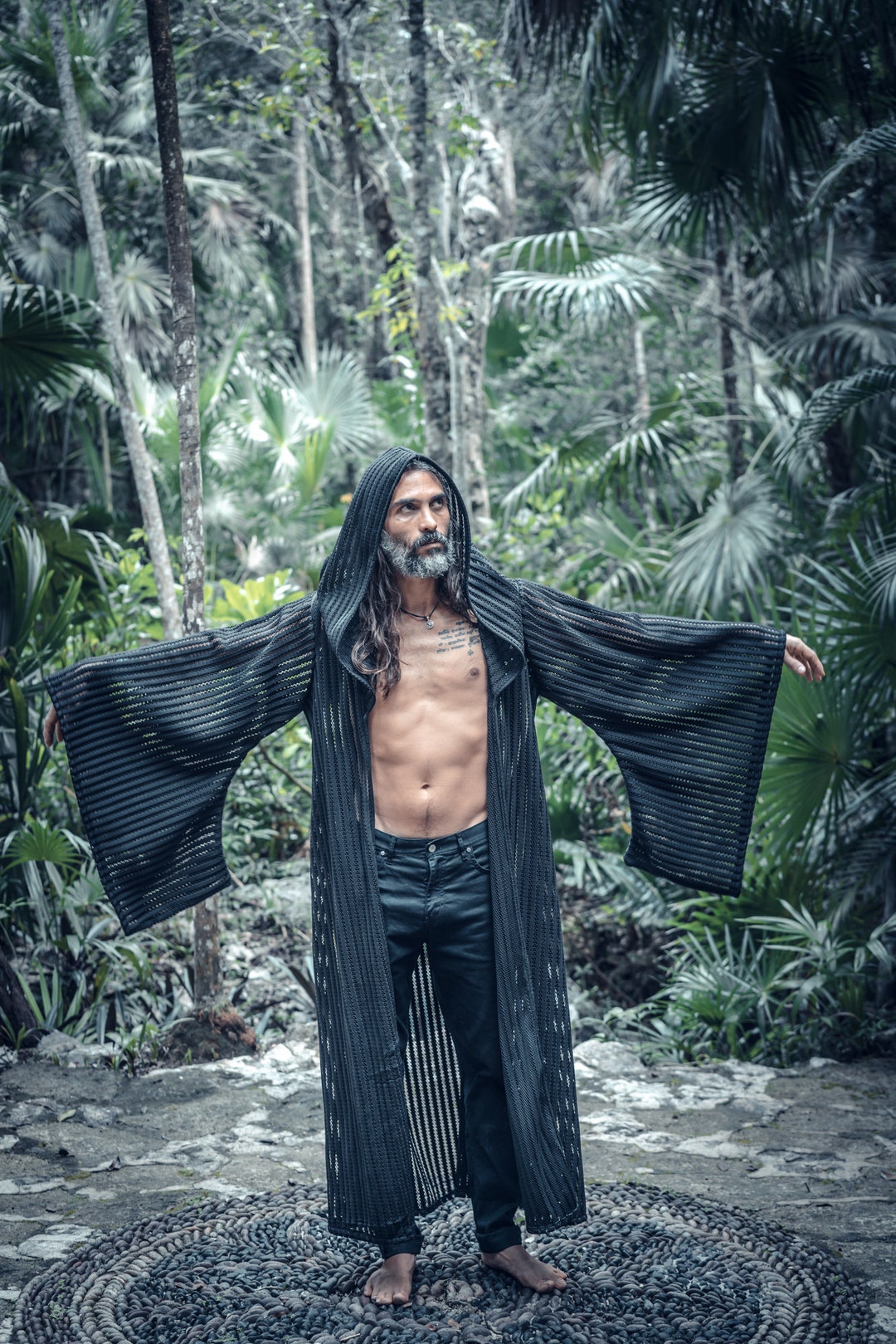 Intergalactic Black Druid Robe- Shaman Ceremony Clothing- Post ...