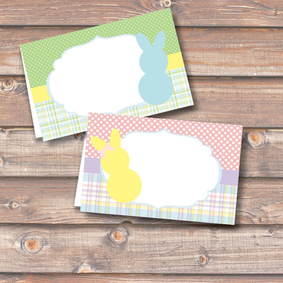 Easter Bunny Printable Food Tags Place Cards Buffet Cards Easter Egg ...