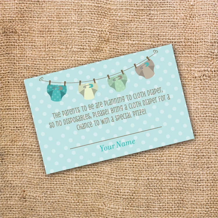 Cloth Diaper Baby Boy Gender Neutral Diaper Raffle Tickets - Cloth ...