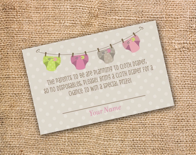 Cloth Diaper Baby Girl Diaper Raffle Tickets - INSTANT DOWNLOAD - Etsy