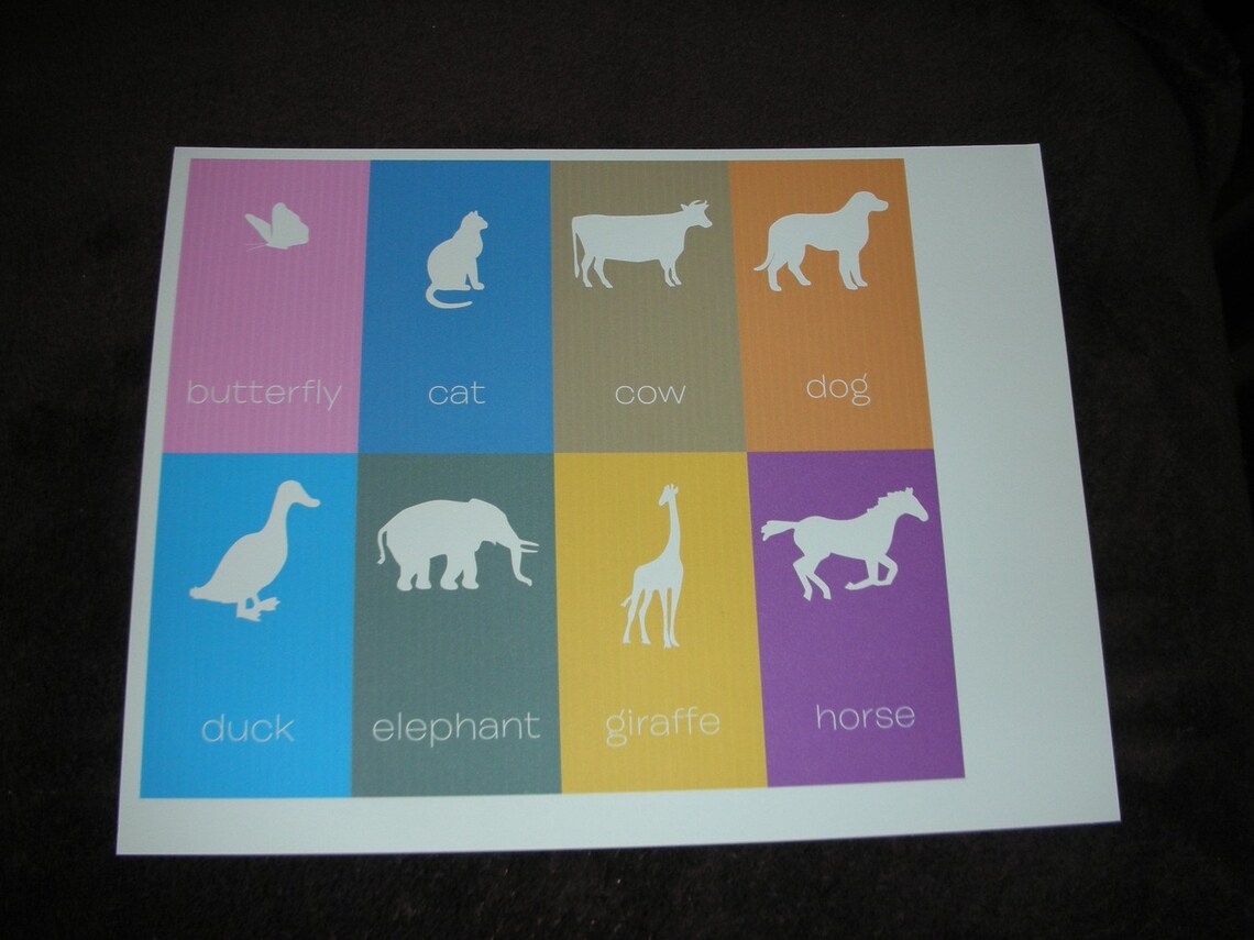 Printable Kid's Animal Flashcards/tarjetas De Memoria De Los Animales ...