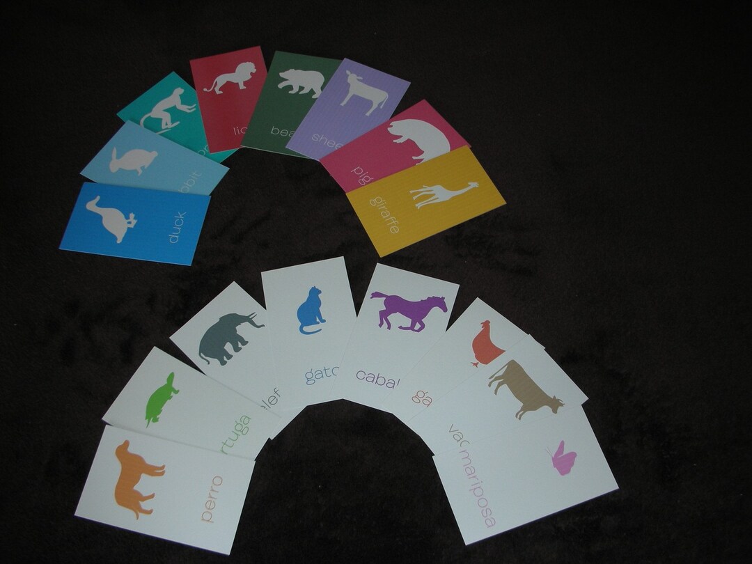 Printable Kid's Animal Flashcards/tarjetas De Memoria De Los Animales ...