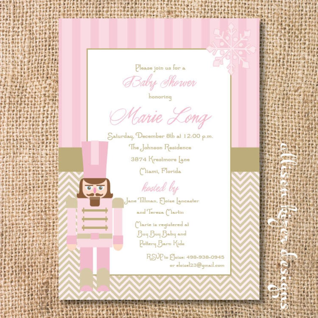 Light Pink Nutcracker Printable Invitation - Etsy