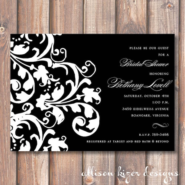Damask Invitation - Etsy