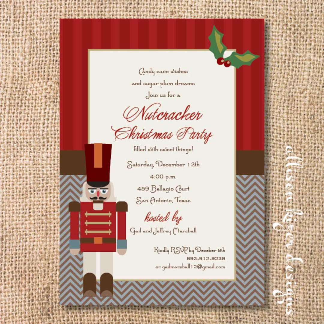 Nutcracker Christmas Party Printable Invitation Nutcracker - Etsy