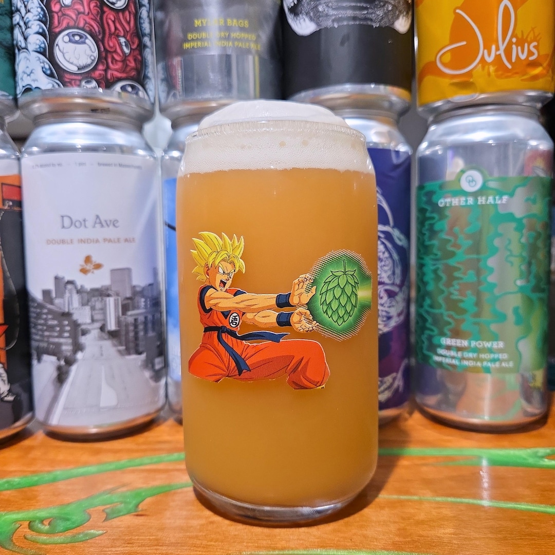 Goku Beer Can Glass, Hoppy IPA Glass, Anime Barware - Etsy