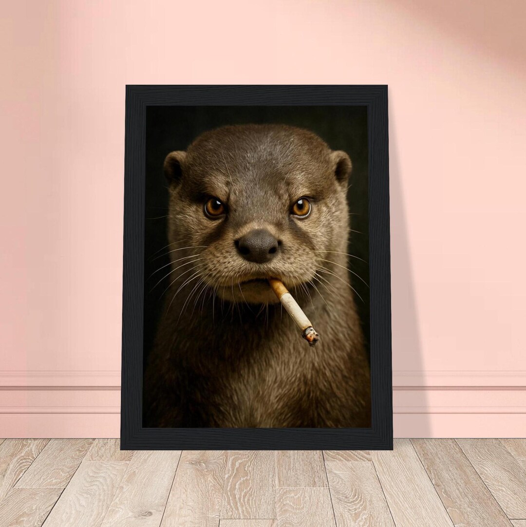 Otter Smoking a Cigarette Poster, Funny Gothic Wall Decor - Etsy