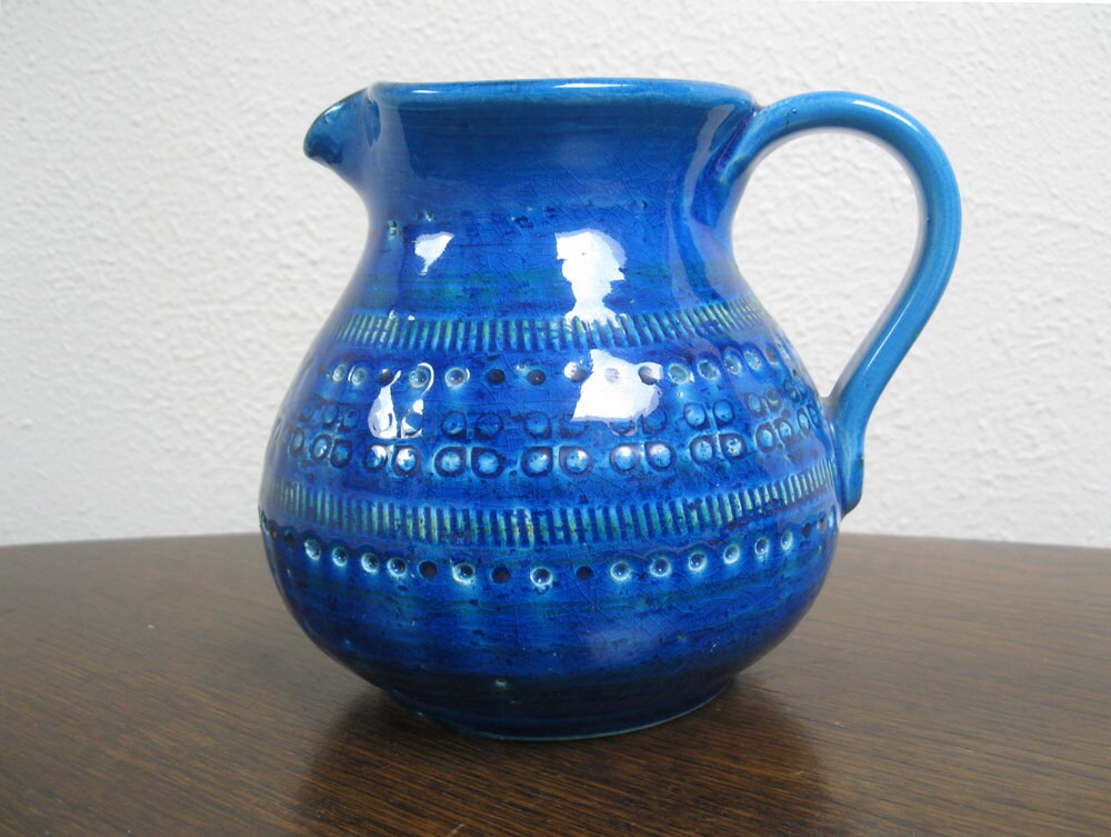 Bitossi Italy Pitcher Rimini Blue Large FLAVIA Montelupo - Etsy