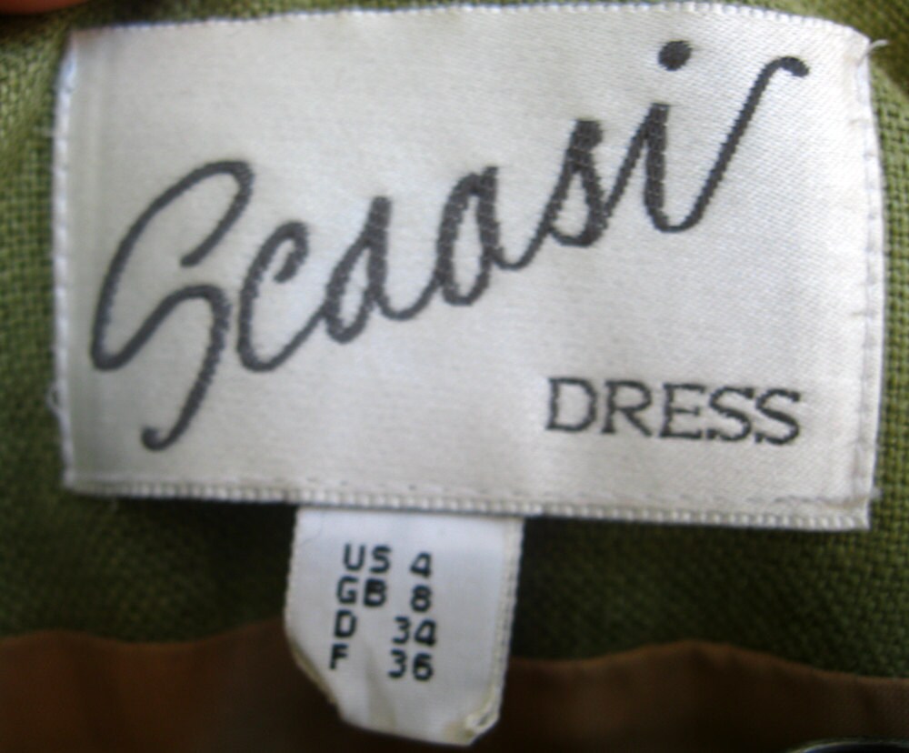 Designer Scaasi Suit Lightweight Linen Moss Green S - Etsy