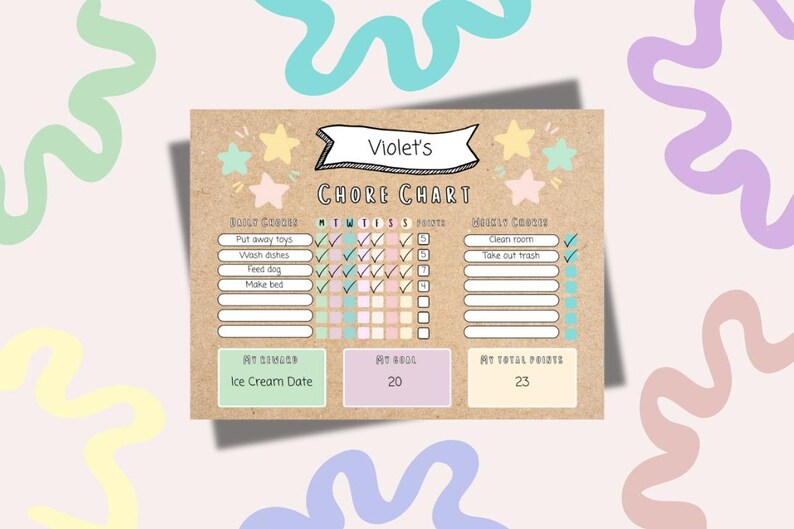 Minimalist Kids Chore Chart Printable | Daily & Weekly Task Tracker ...