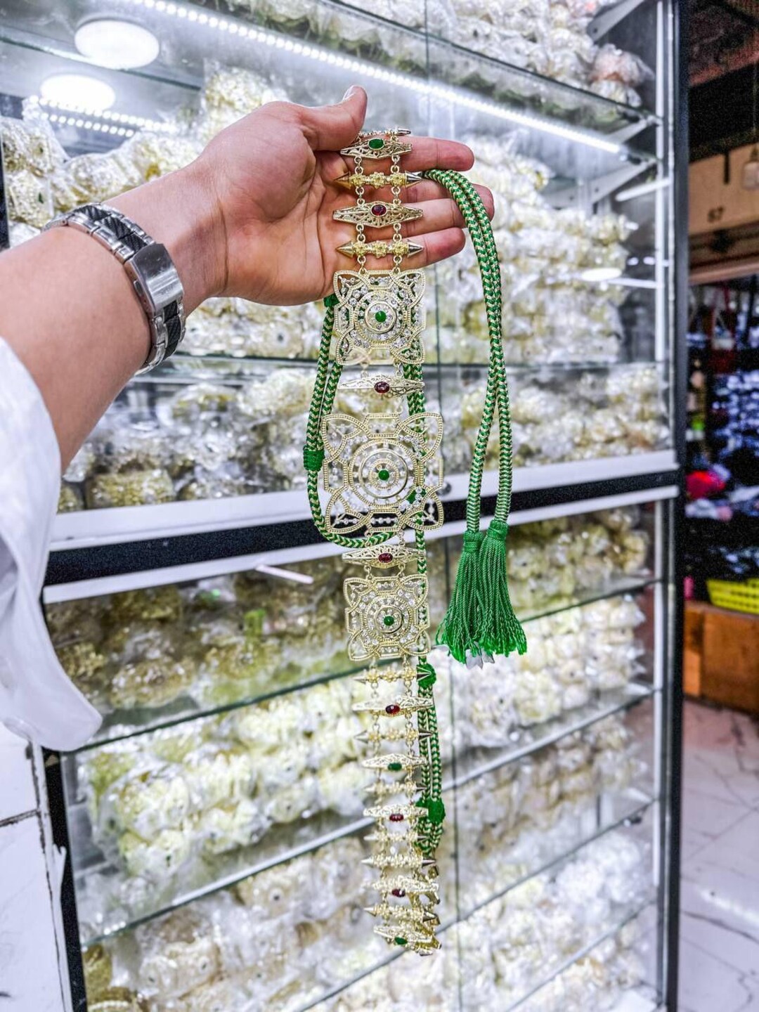 Berber Bridal Belt – Moroccan Elegance in Green & Gold - Etsy