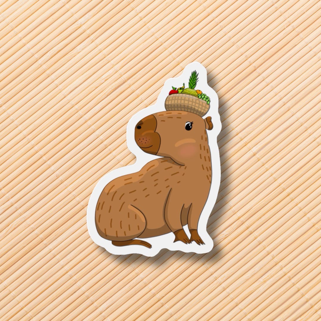 Tropical Capybara Magnet, Die-cut Fridge Magnet, Cute Animal Kitchen ...