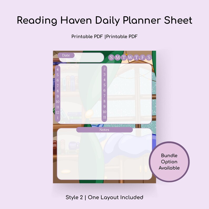 Reading Haven Daily Planner Sheet PDF | Minimal Focus | Printable ...