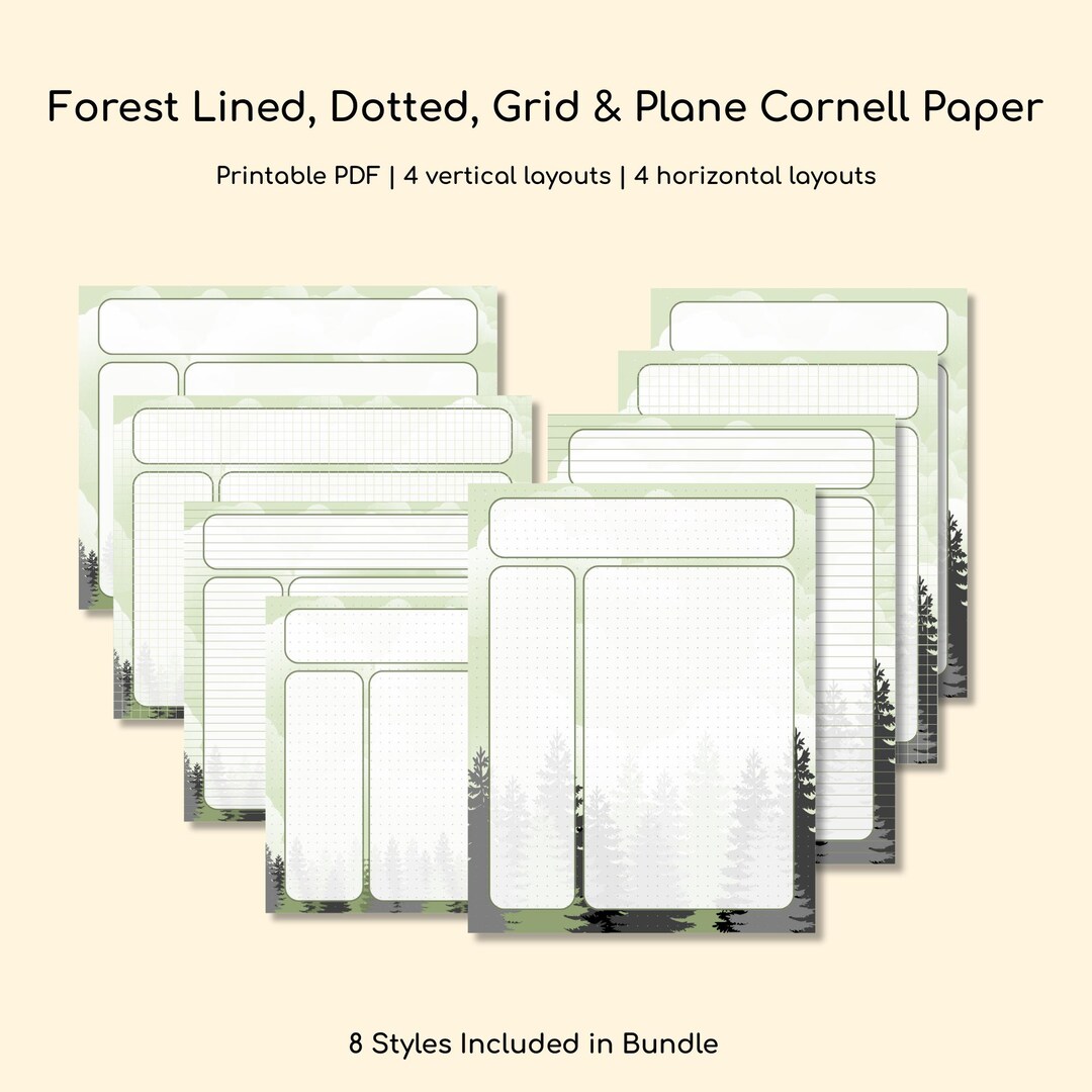 Forest Cornell Notes PDF | Study & Note-taking Sheet | School Binder ...