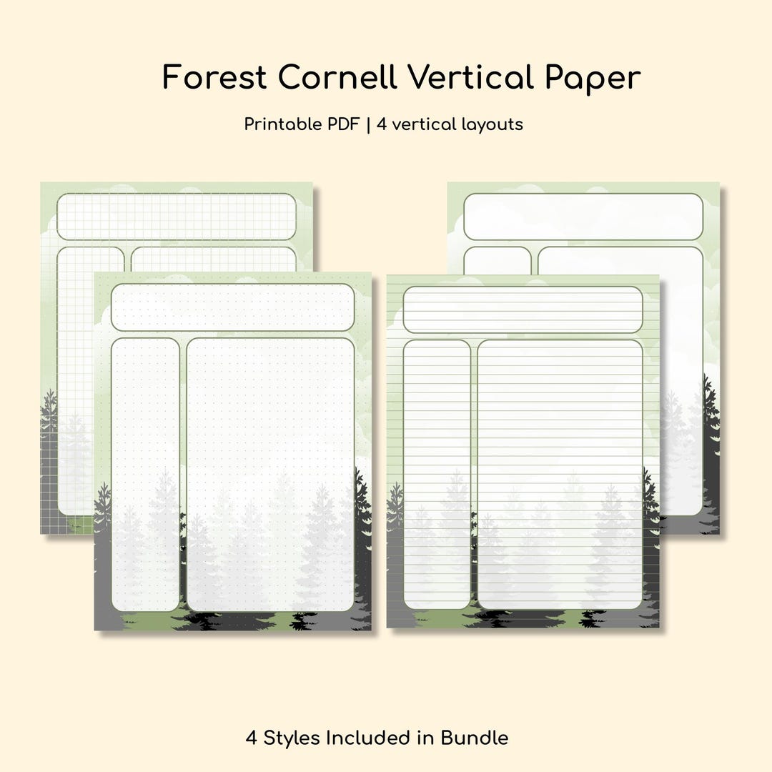 Forest Cornell Notes Vertical Bundle PDF | Study & Note-taking Sheet ...