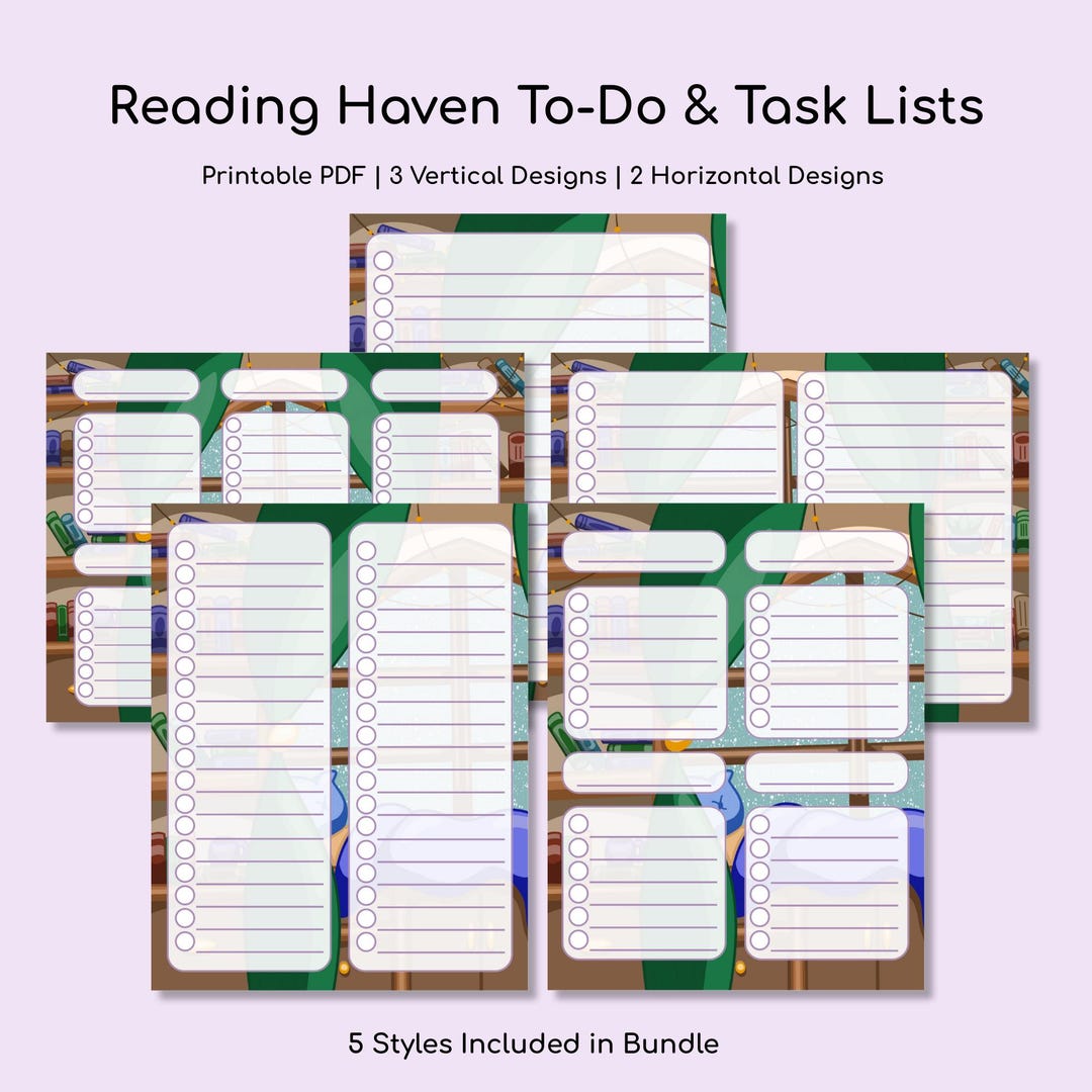 Reading Haven To-Do & Aufgabenliste Bundle PDF | Listenvorlage ...