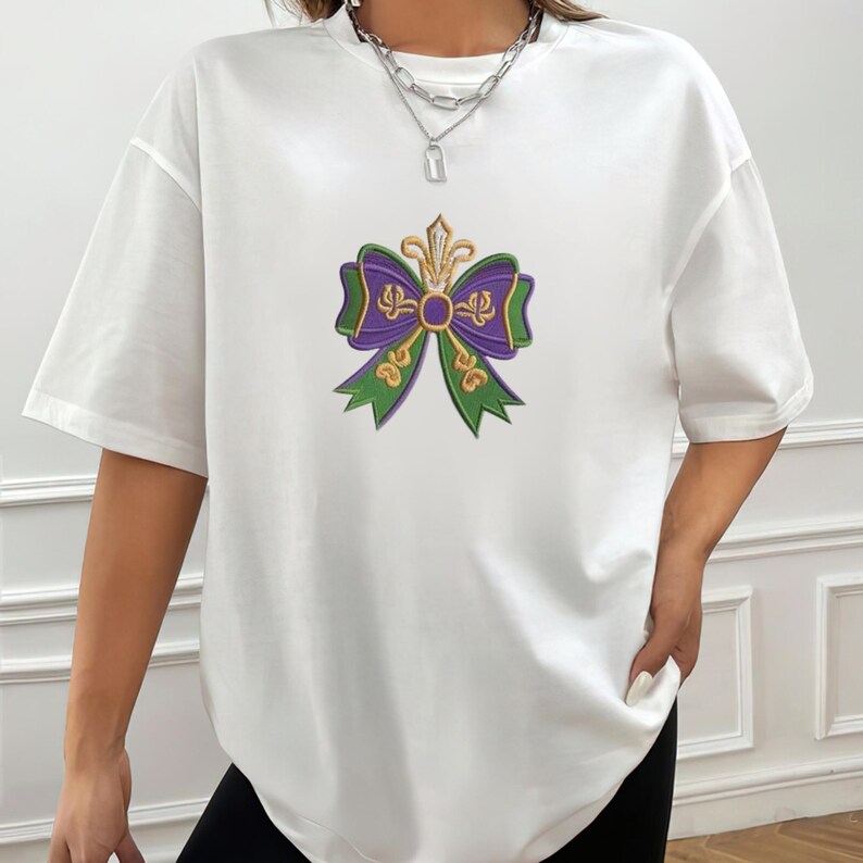 Side Bow Embroidery Design Fancy Ribbon Embroidery Pattern Shirt Side ...