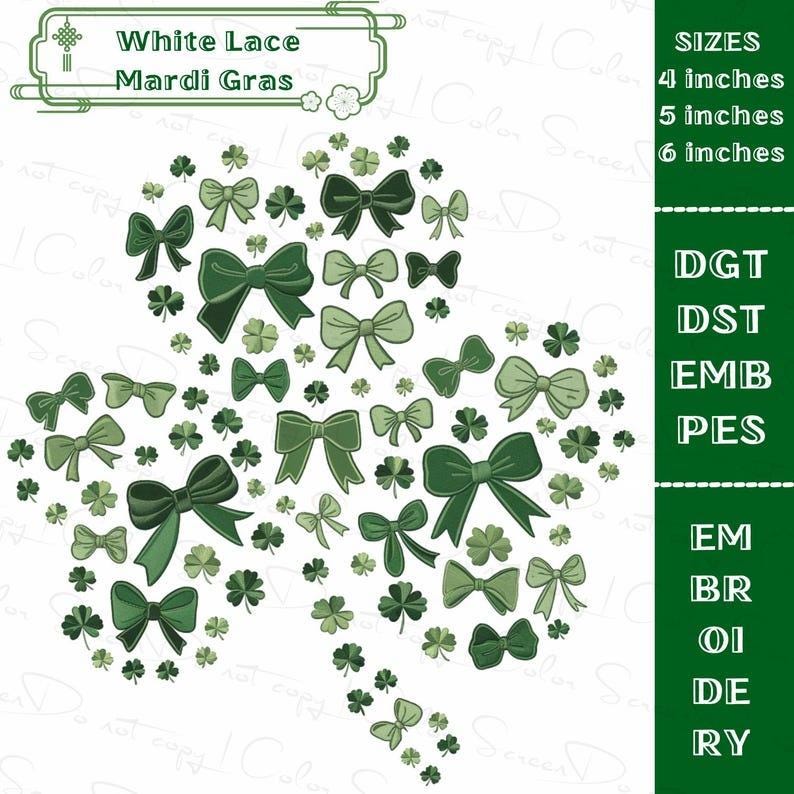 Four Leaf Clover Embroidery Design: Lucky St Patricks Day File (4-6 ...
