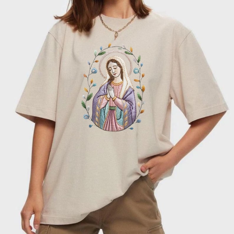 Virgin Mary Embroidery Design Religious Embroidery Catholic Embroidery ...