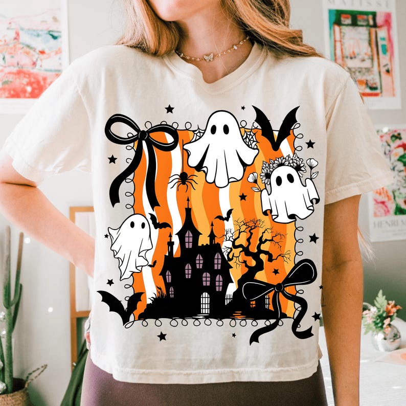 Halloween Cute Ghost Preppy Png, Retro Halloween Png, Halloween Spooky ...