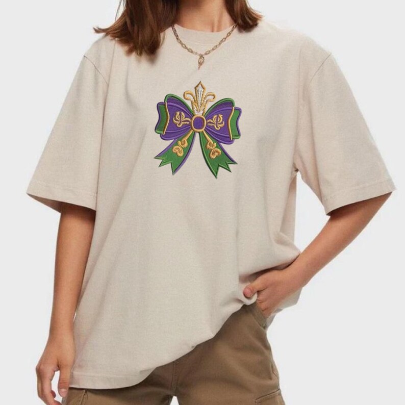 Side Bow Embroidery Design Fancy Ribbon Embroidery Pattern Shirt Side ...
