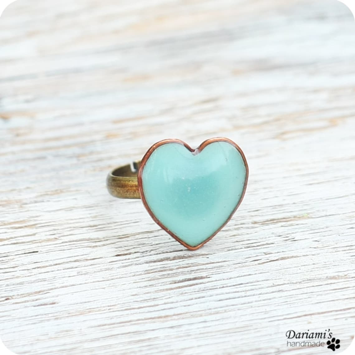 Ring Mint Green Heart - Etsy