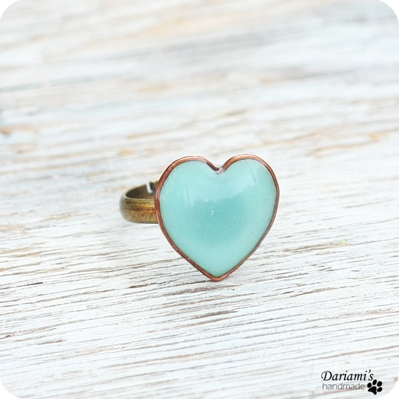 Ring - Mint Green Heart - Etsy