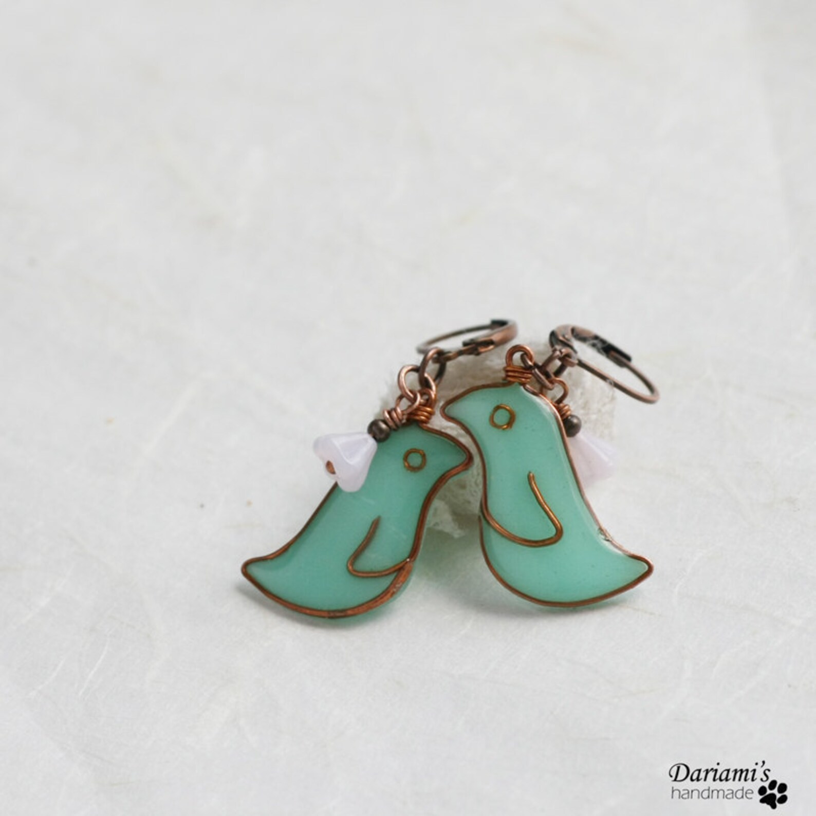 Mint Bird Earrings - Etsy