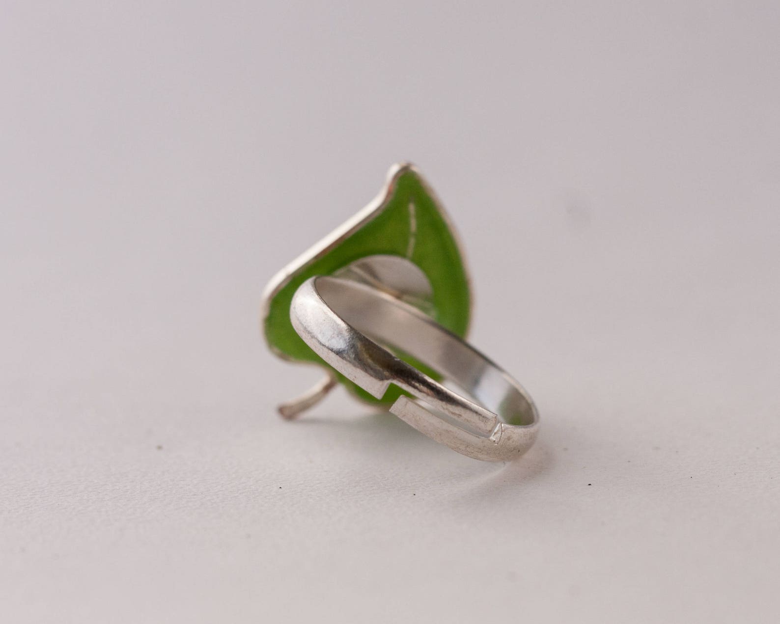Adjustable Ring Forest Green Leaf - Etsy