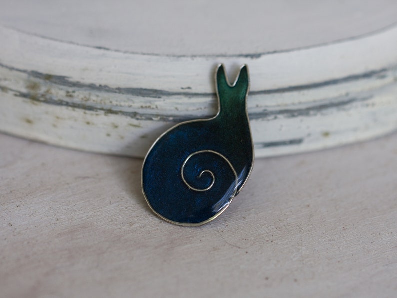 Snail Pin - Indigo - Etsy