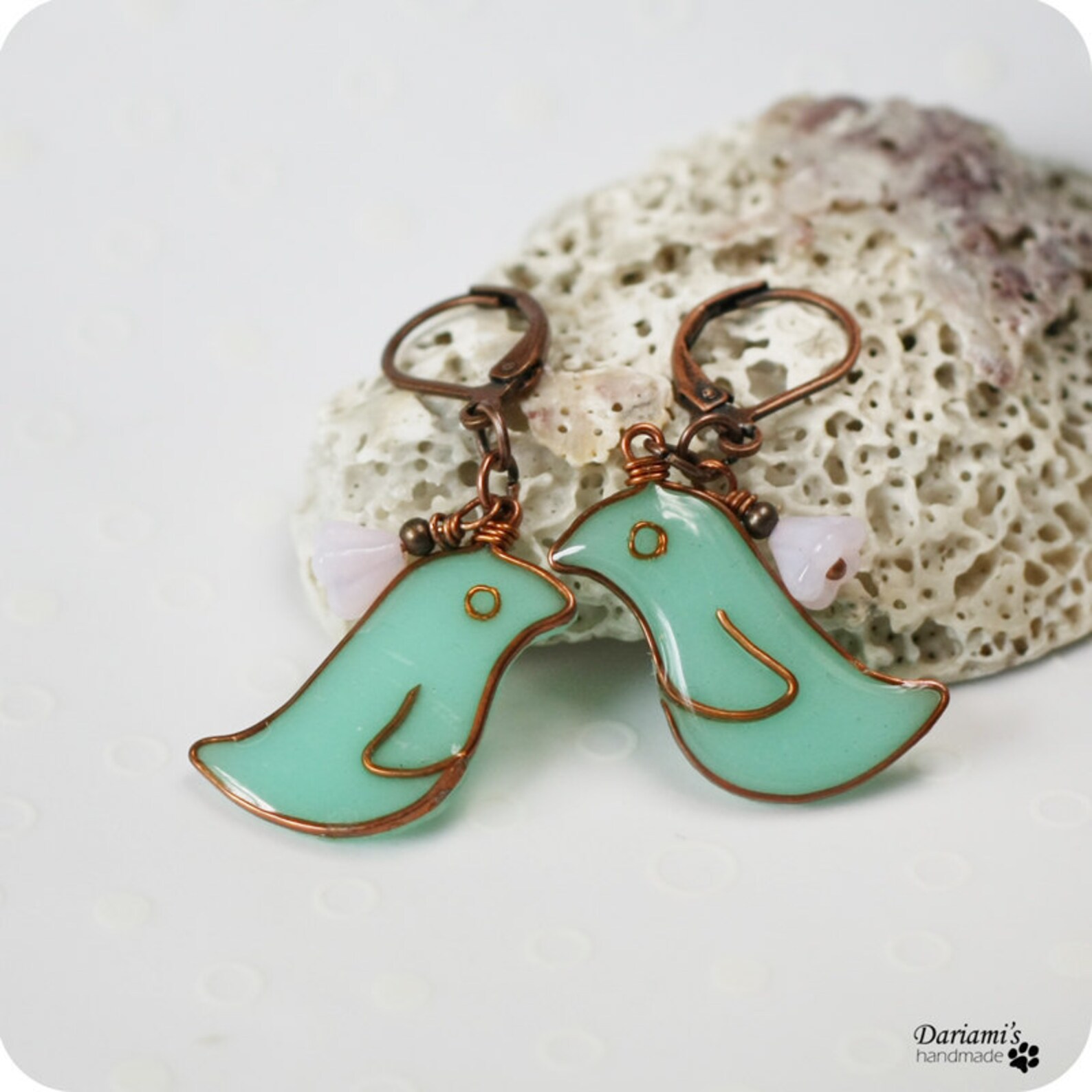 Mint Bird Earrings - Etsy