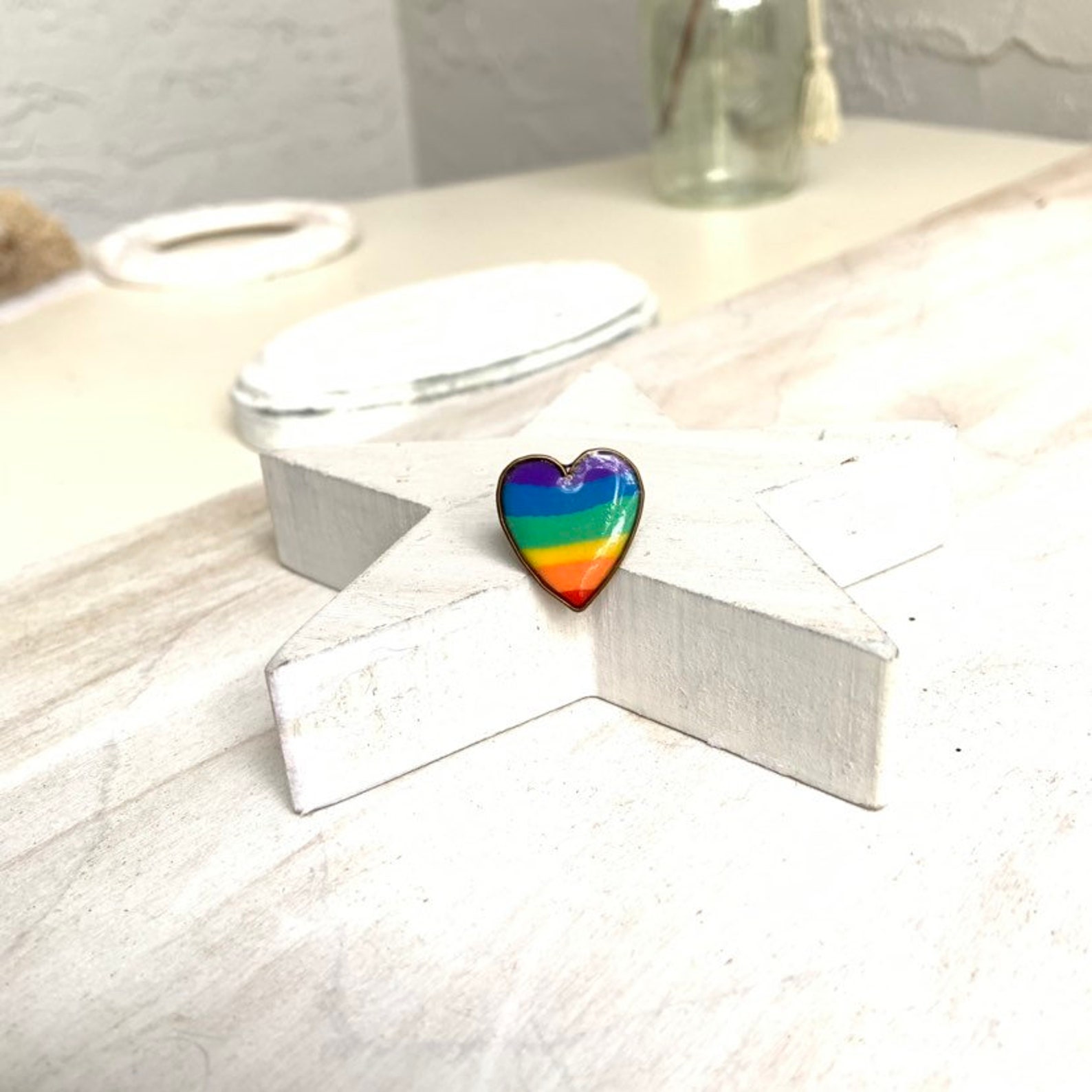 Pride Flag Heart Pin - Etsy