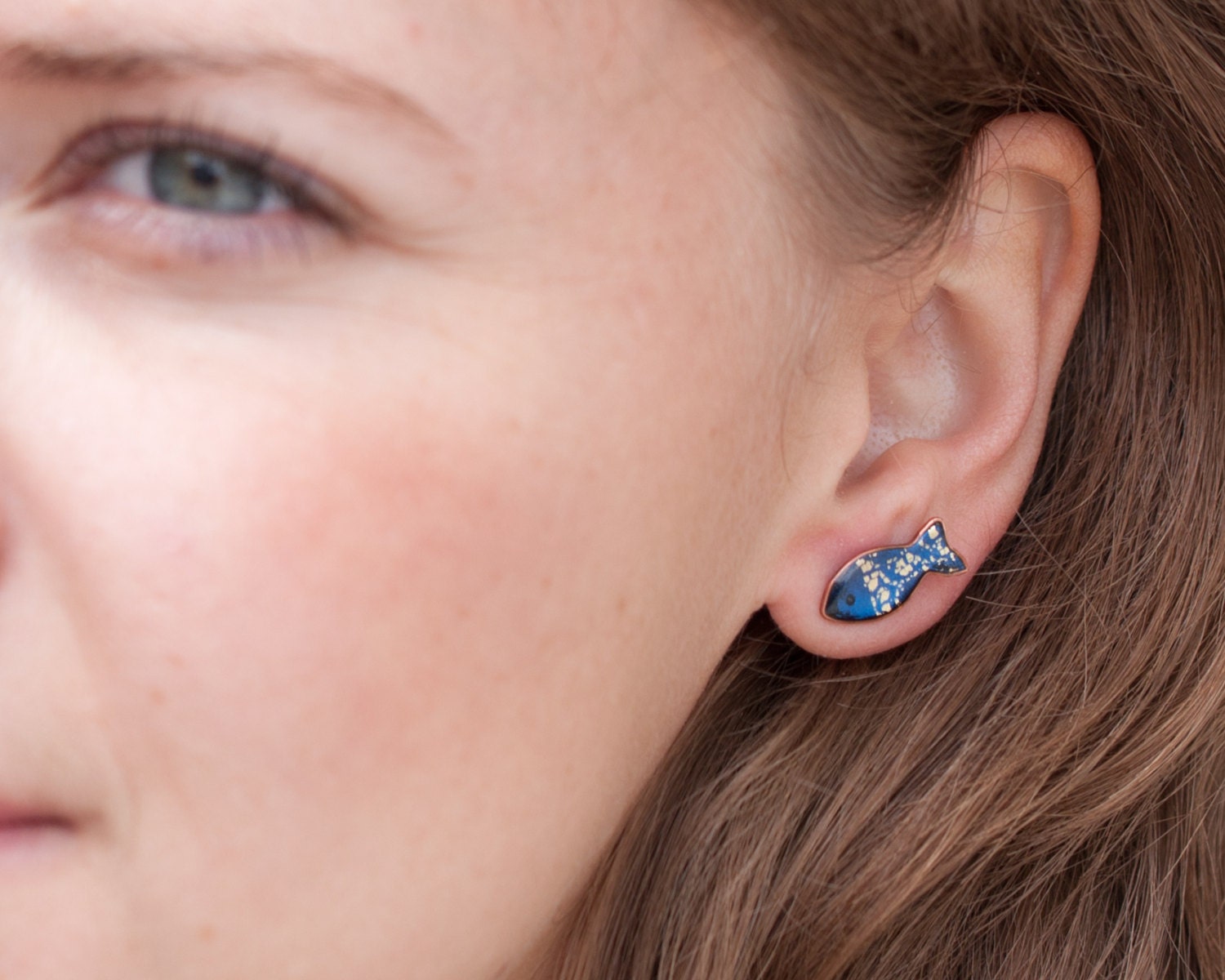 Studs Indigo Fish - Etsy