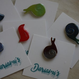 Snail Pin - Blue - Etsy
