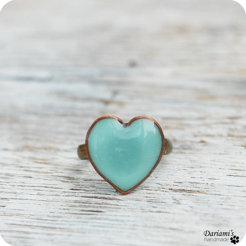 Ring Mint Green Heart - Etsy