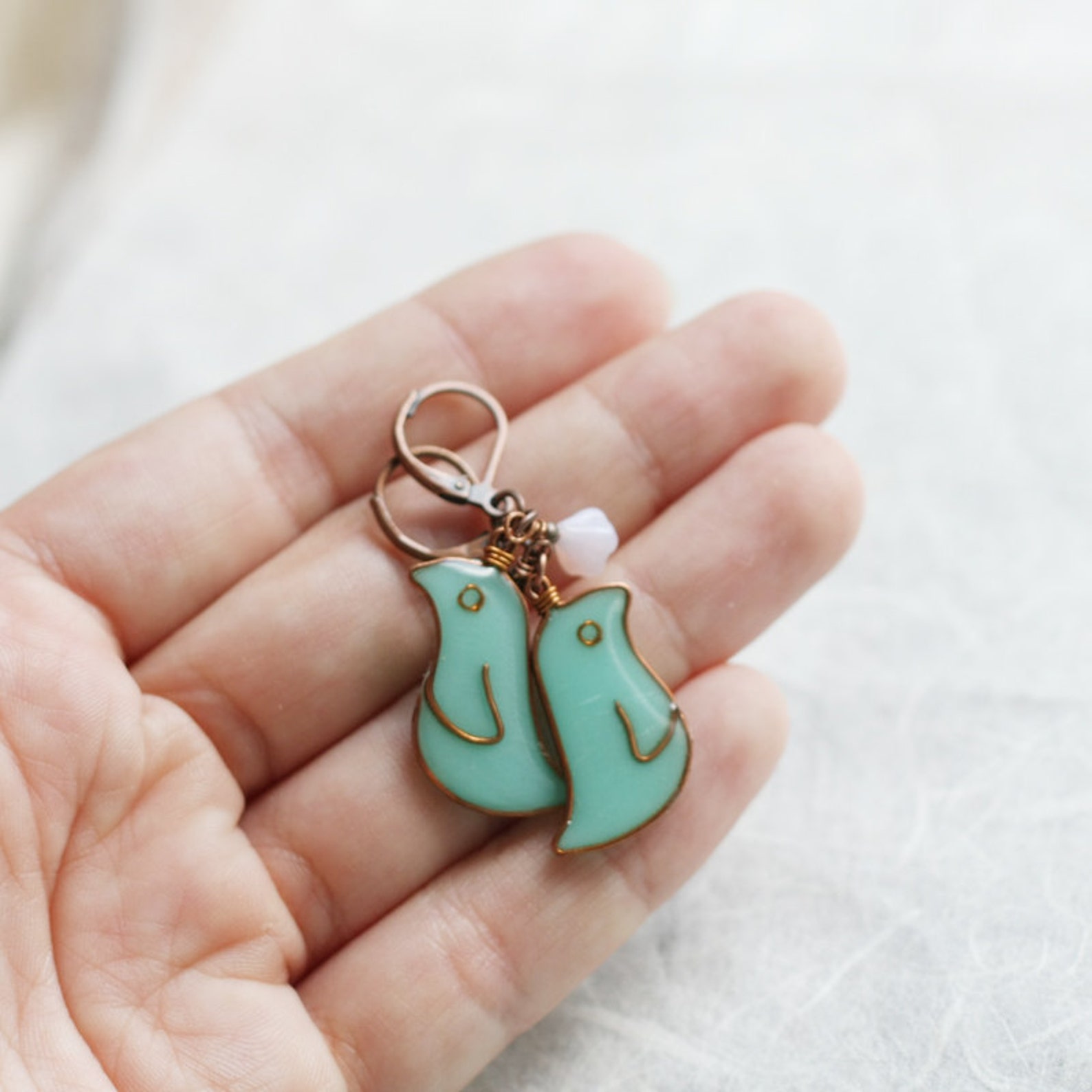 Mint Bird Earrings - Etsy