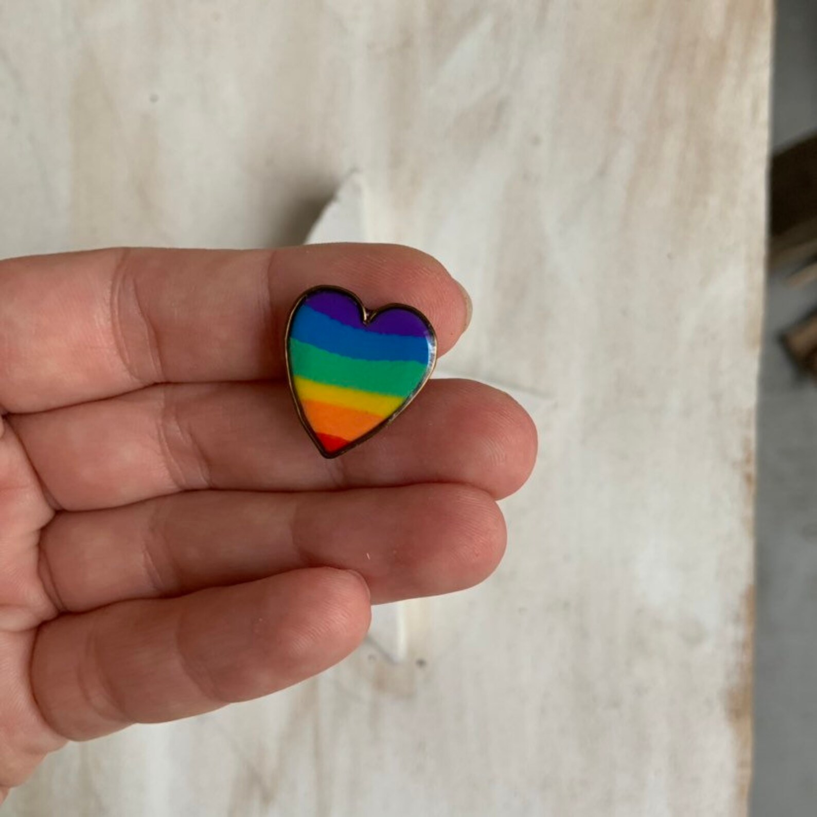 Pride Flag Heart Pin - Etsy
