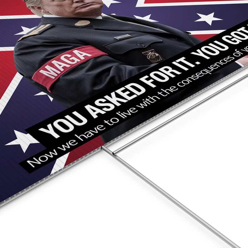 MAGA Protest Yard Sign, Political Statement, Confederate Flag Design, I ...