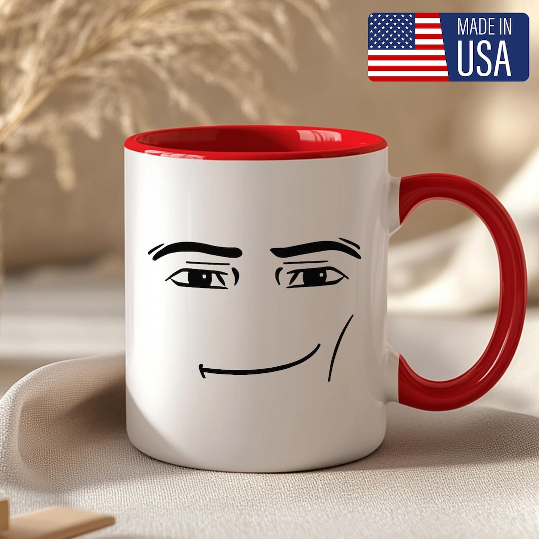 Roblox Face Mug, Funny Roblox Coffee Cup, Sarcastic Gaming Mug, Meme ...