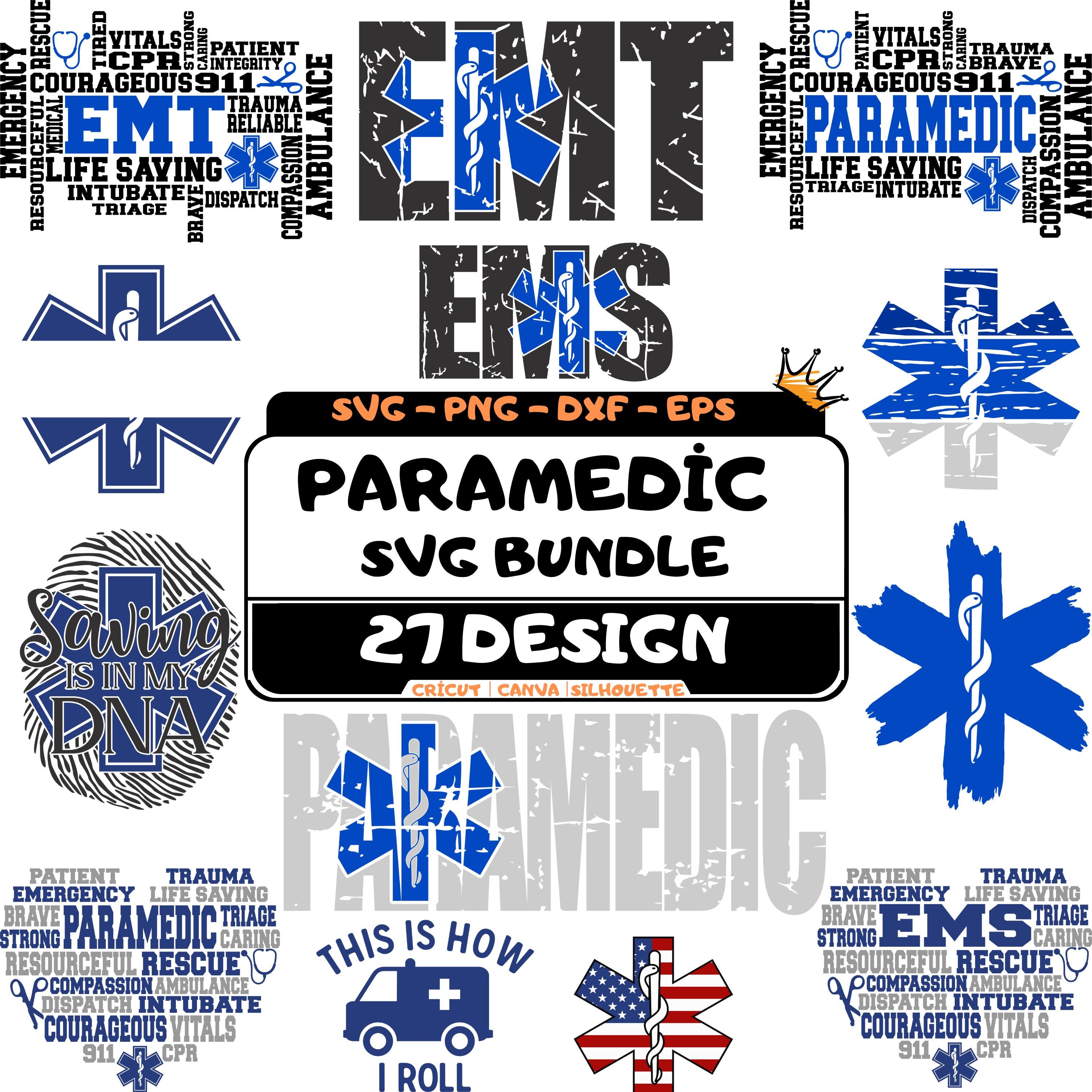 Paramedic SVG Bundle: 27 EMT, EMS Star of Life Designs (digital ...