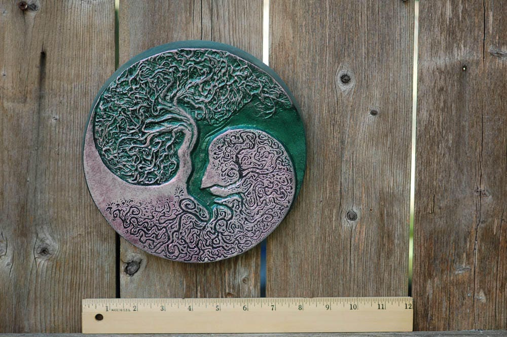 Art Objects Art & Collectibles Sacred Tree Wall Art Cast Stone Healing ...