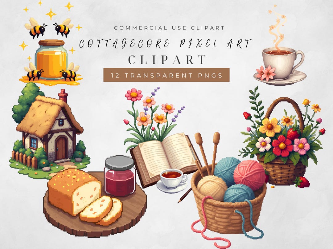 Cottagecore Pixel Art Clipart | Cozy Pngs (commercial Use) - Etsy Australia