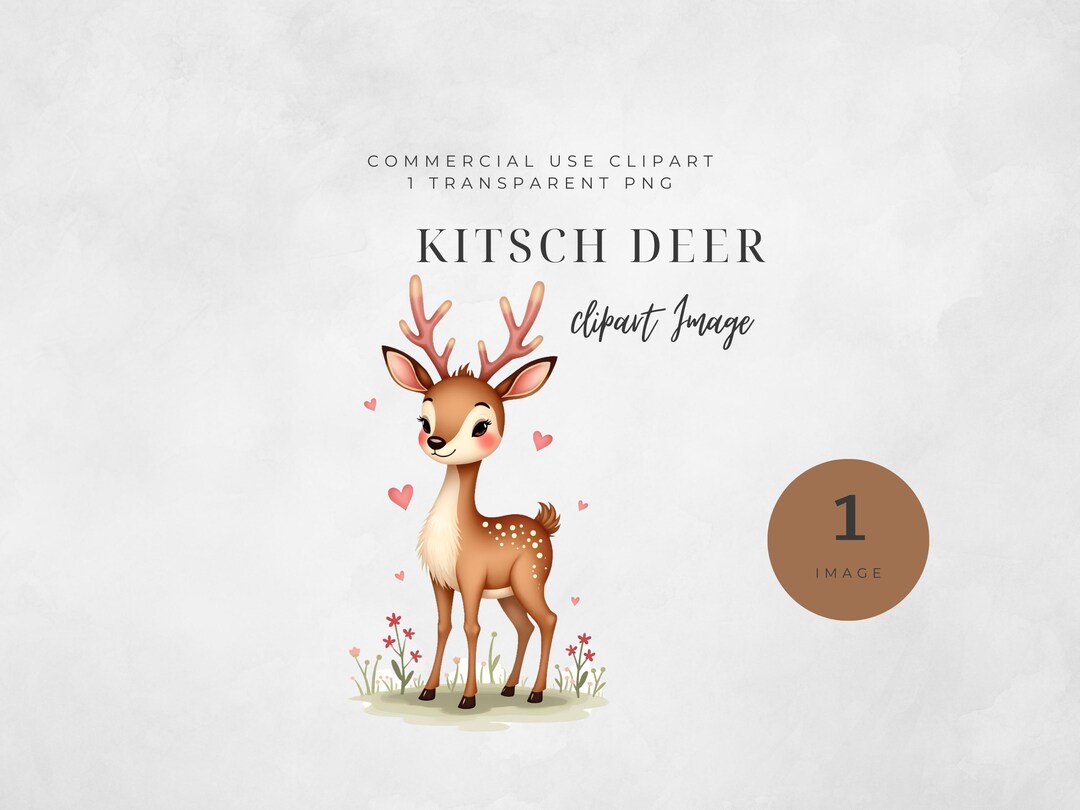 Kitsch Deer Clipart, Vintage Christmas PNG (digital Download) - Etsy