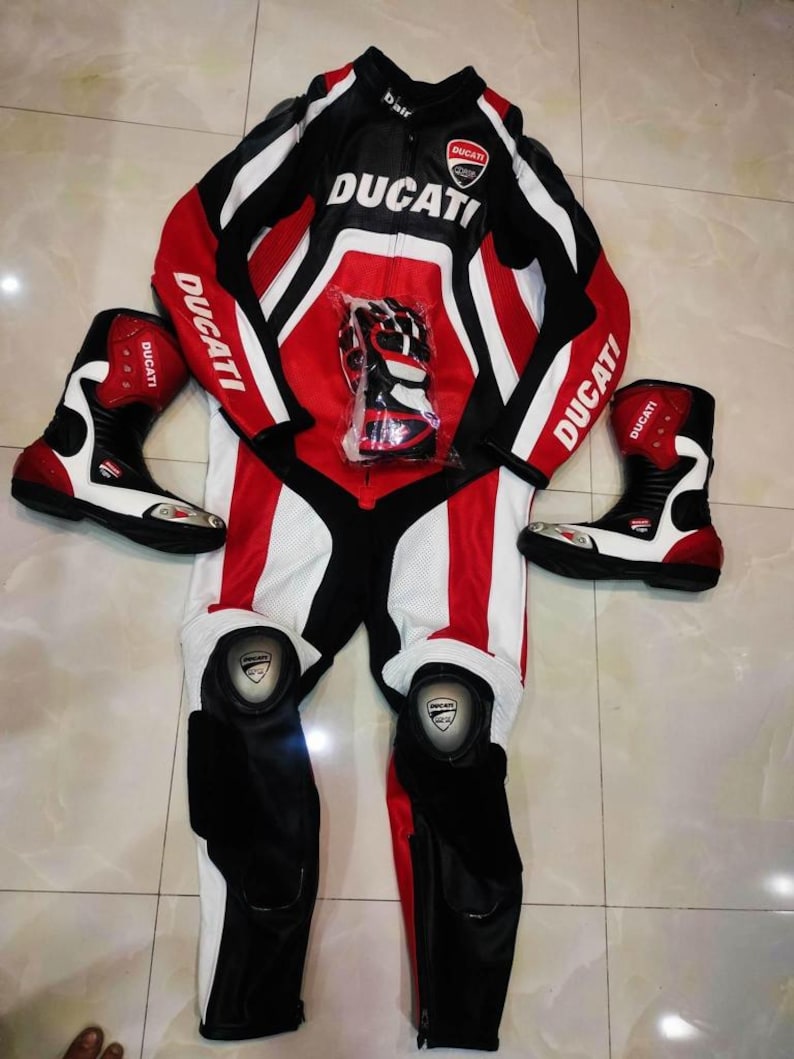 Ducati Corse Leather Racing Suit Kit – Motorcycle Track Riding Gear ...