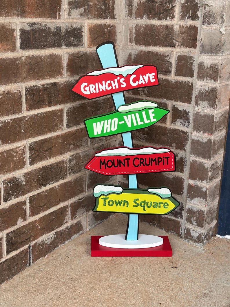 Grinch Christmas Directional Sign – Whoville Holiday Decor, Grinch’s ...