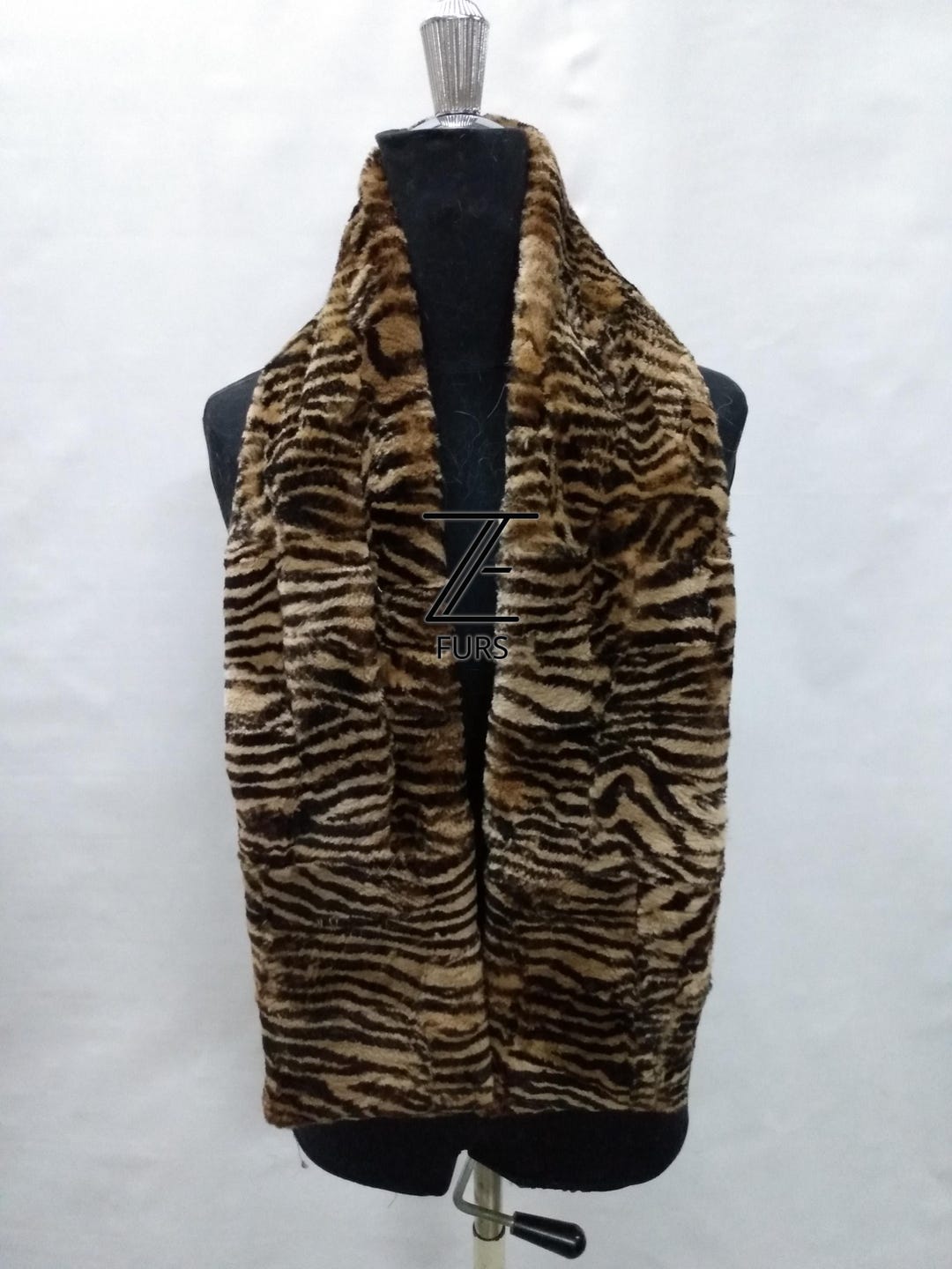 Real Beaver Fur Scarf,brown/animal Print Color. Handmade. Women’s Brand ...