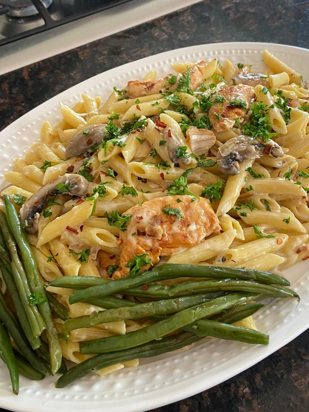Creamy Chicken Mushroom Penne Pasta | Digital Recipe Download | One-pan ...