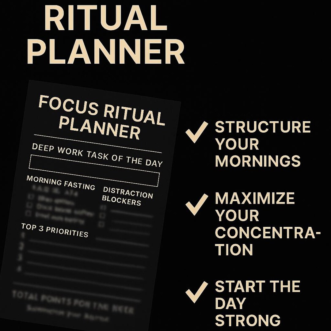 Focus Ritual Planner | Deep Work, Fasting, Productivity System ...